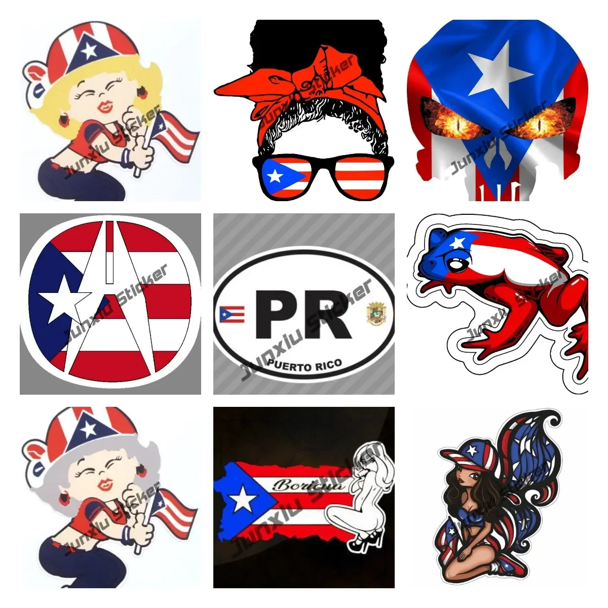 Puerto-Rico-Flag-Decal-Sticker-Car-Accessories-Creative-Premium-Quality ...