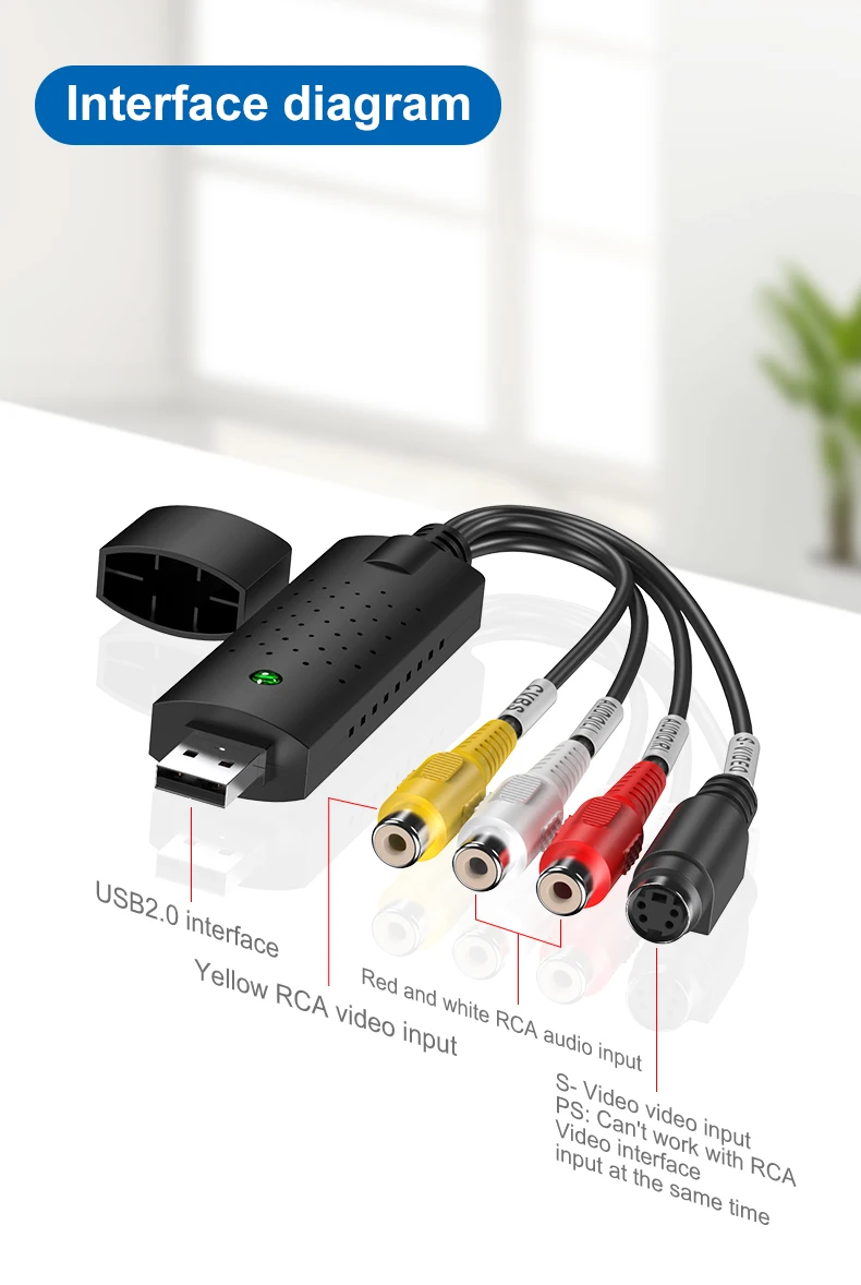 Convertisseur numérique USB 20 carte de capture audio boîtier VHS ...