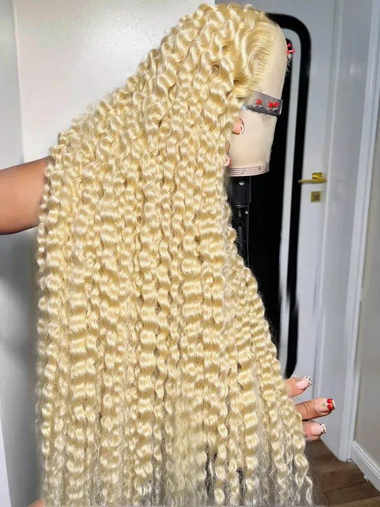 613 Hd Lace Frontal Wig 13X6 Blonde Curly Water Deep Wave Frontal Wig ...