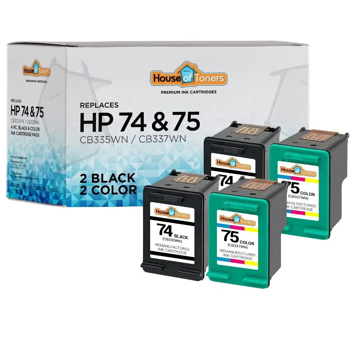 4pk-74-75-preto-cor-para-hp-deskjet-d4260-d4263-d4268-d4280-d4360-d4363 ...