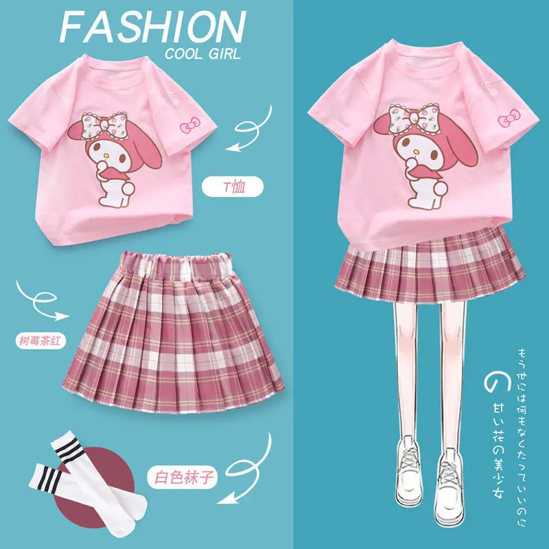 Kawaii Sanrio Jk Uniform Suit Mymelody Cartoon Short Sleeved Short ...