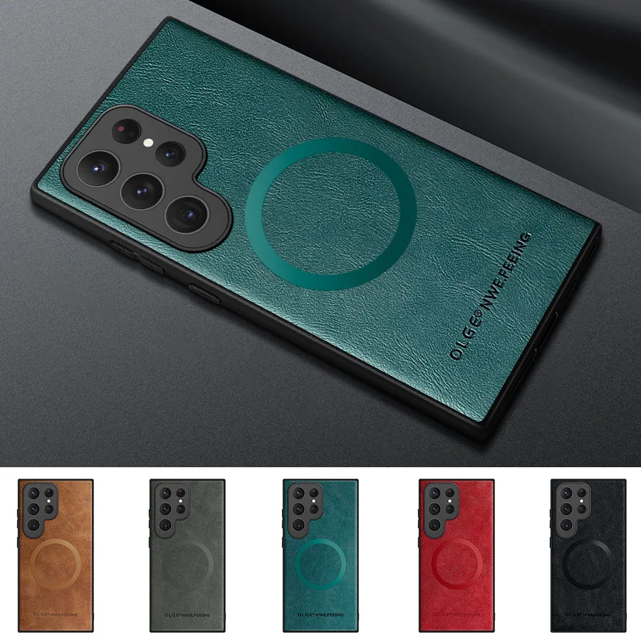 Luxury Leather Back Phone Case Cover for Samsung A25 (5G) (Black)