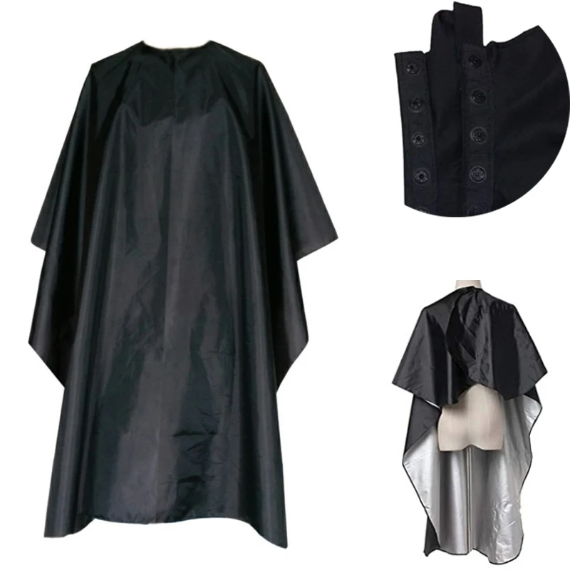 New Hair Cutting Cape Pro Salon Hairdressing Hairdresser Cloth Gown Barber Black Waterproof ...