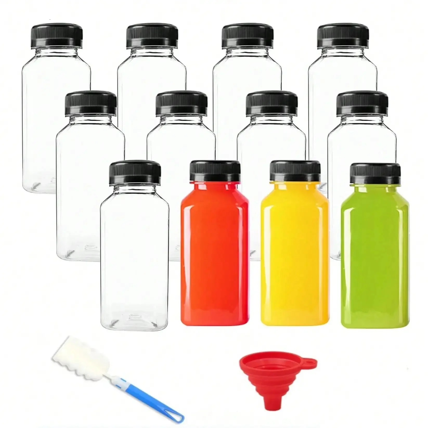 Garrafas-pl-sticas-de-suco-com-tampas-garrafas-de-gua-recipientes-para ...