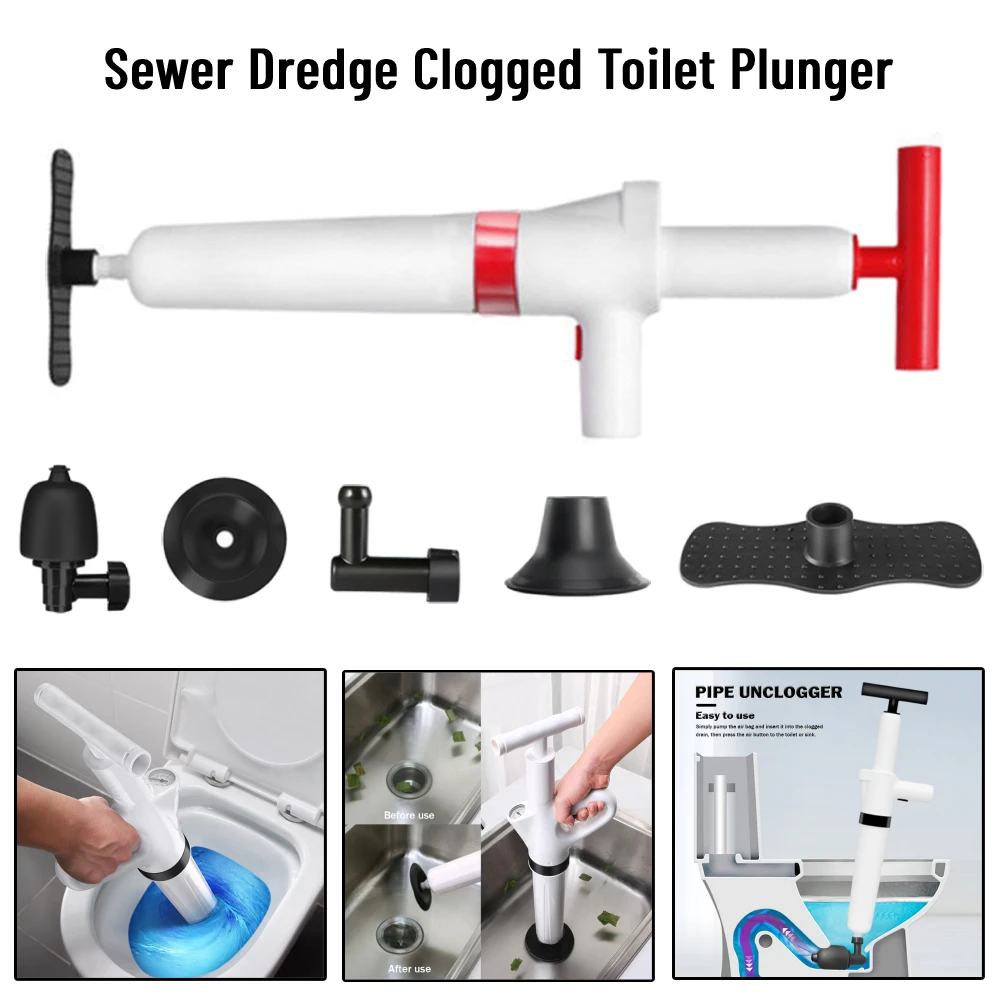 Sewer-Dredge-Clogged-Toilet-Plungers-High-Pressure-Air-Drain-Cleaner ...