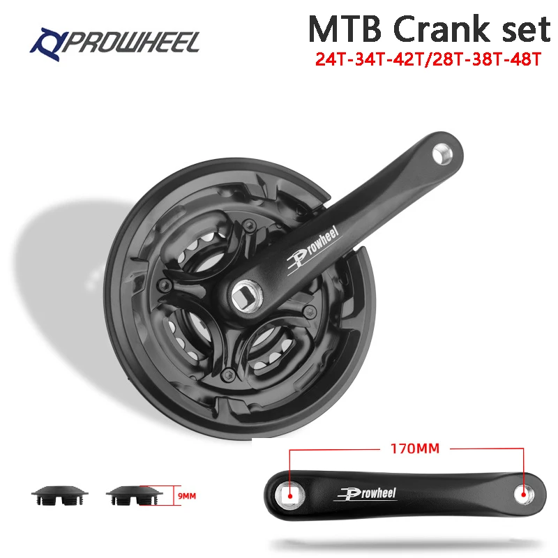 PROWHEEL-Bicycle-Crankset-24-34-42T-28-38-48T-7-8-9-Speed-MTB-Bicycle ...