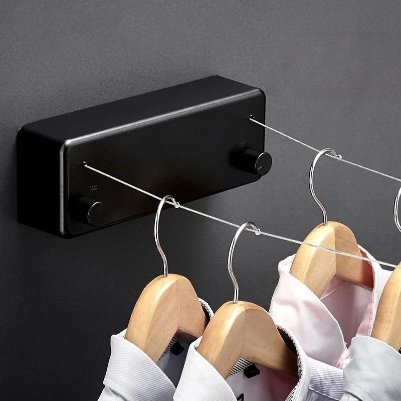 Space-Aluminum-Wall-Hanger-Retractable-Indoor-Clothes-Hanger-Magic ...