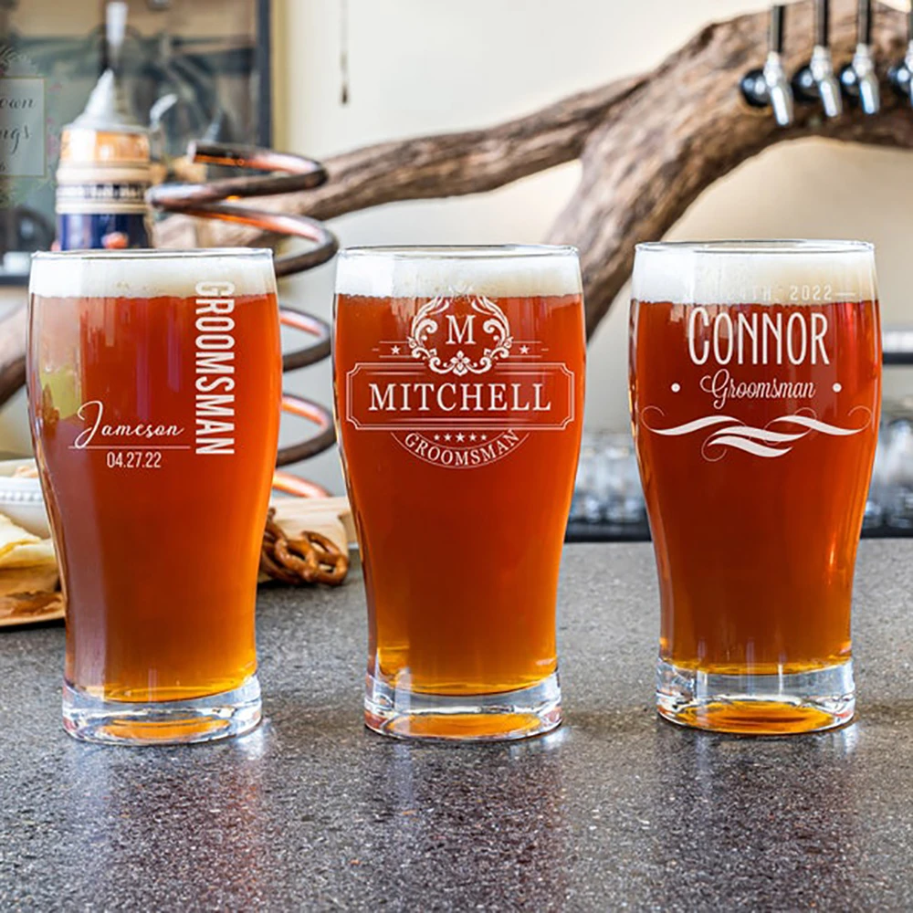 Personalized Custom Beer Mug Creative Transparent Glass Laser Engraved ...