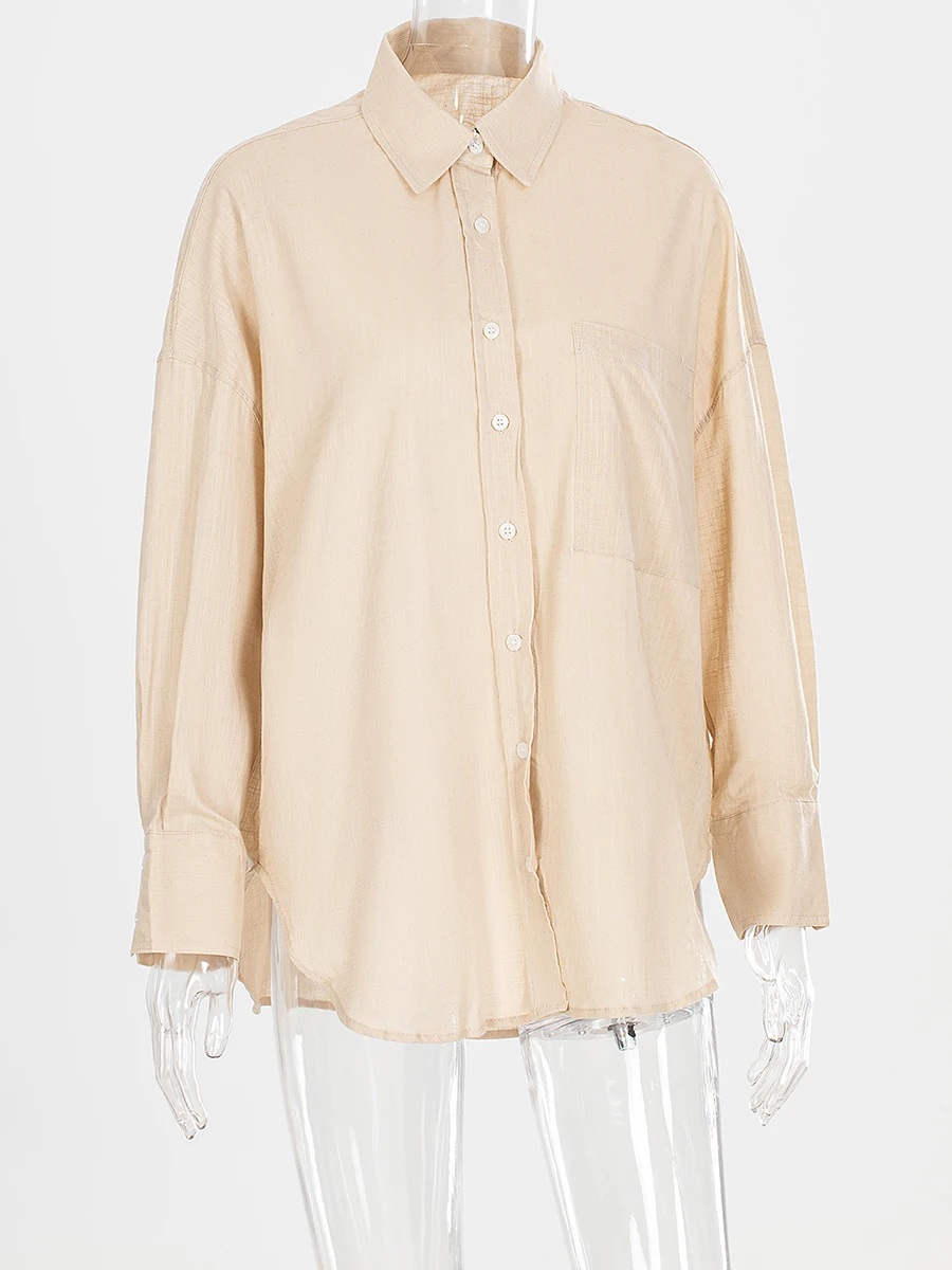 Solid-Color-Pocket-Blouse-Women-Spring-Chic-Long-Sleeve-Lapel-Collar-Button-Up-Blouses-Female ...