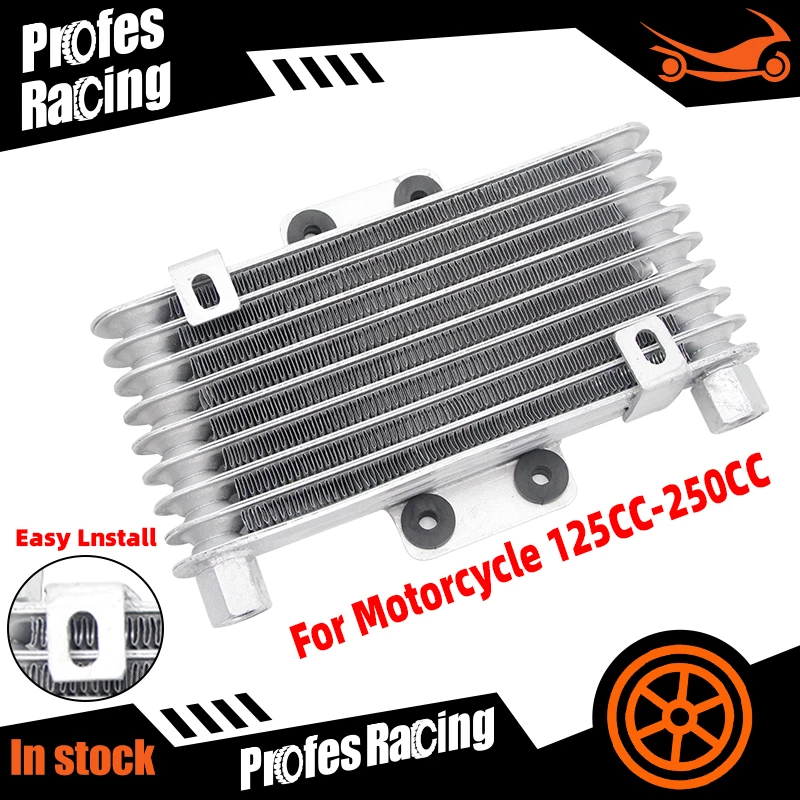 Motorcycle-Oil-Cooler-Radiator-125ml-Aluminum-Fit-Cooling-Engine-For ...