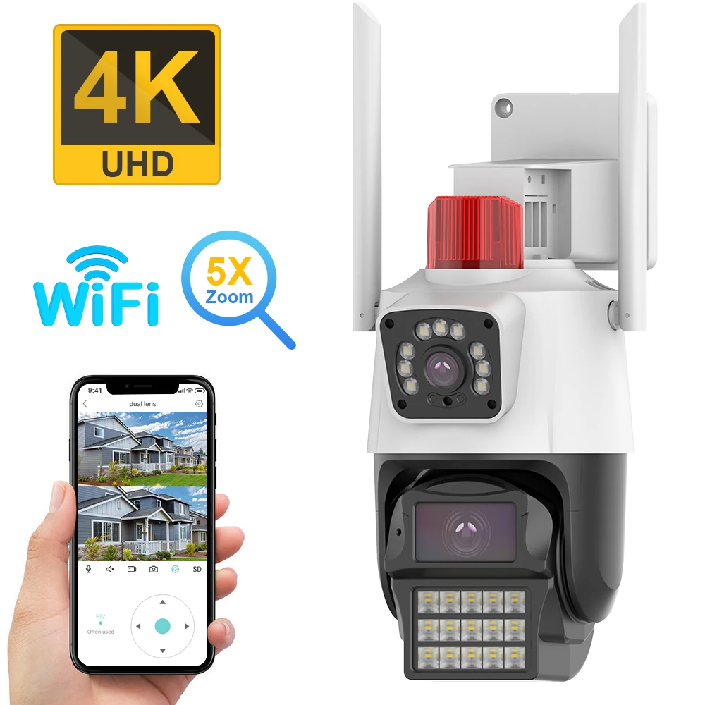 4K-8MP-Dual-Lens-Dual-Screen-IP-Camera-PTZ-4MP-Color-Night-Vision-Auto ...
