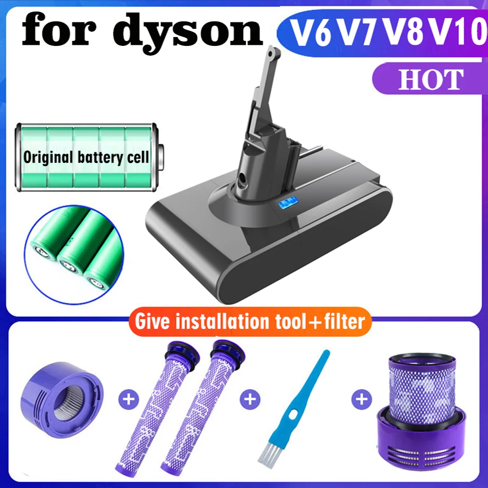 6000mAh For dyson V8 YH5 battery compatible V6 V7 V10 batteries ...
