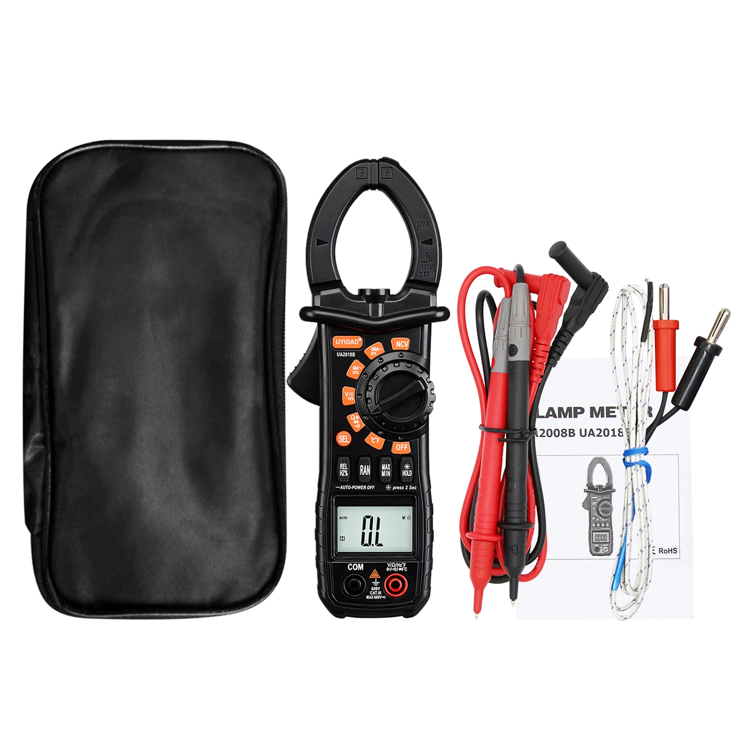 UYIGAO-UA2018B-Clamp-Meter-Digital-Clamp-Multimeter-Auto-Range-AC-DC ...