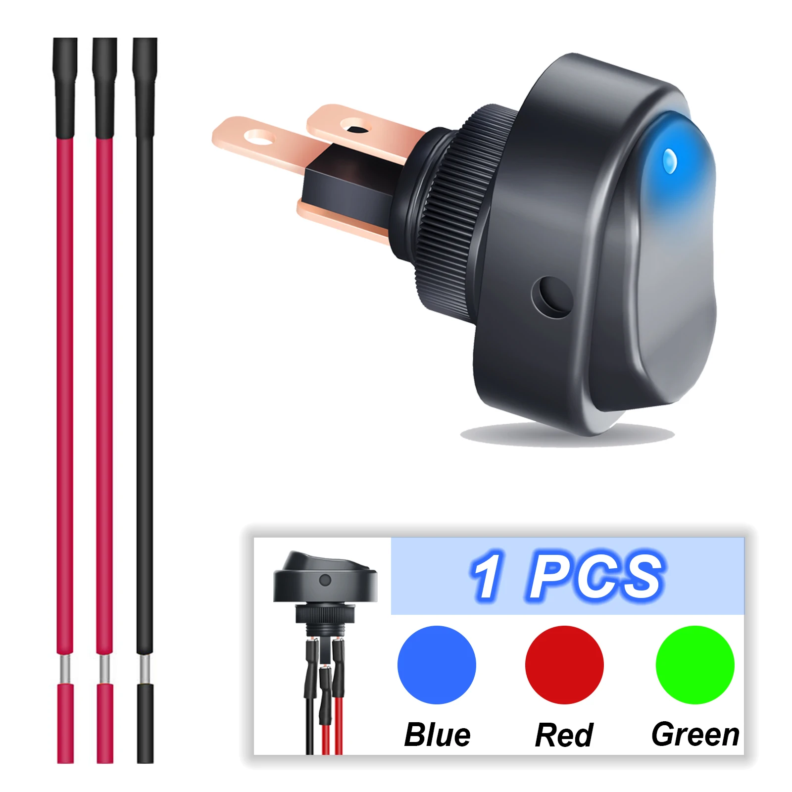 1PCS-Blue-LED-Rocker-Switch-12V-ON-Off-Toggle-Switch-3Pin-SPST-Oval ...