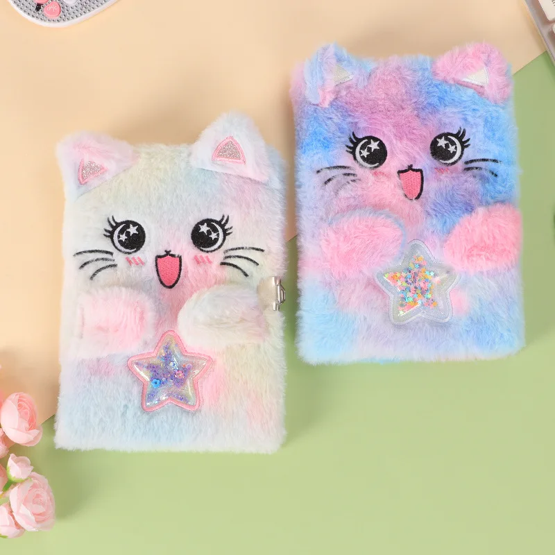 A5 Plush Notebook Cute Animal Student Stationery Soft Cover for Girls ...