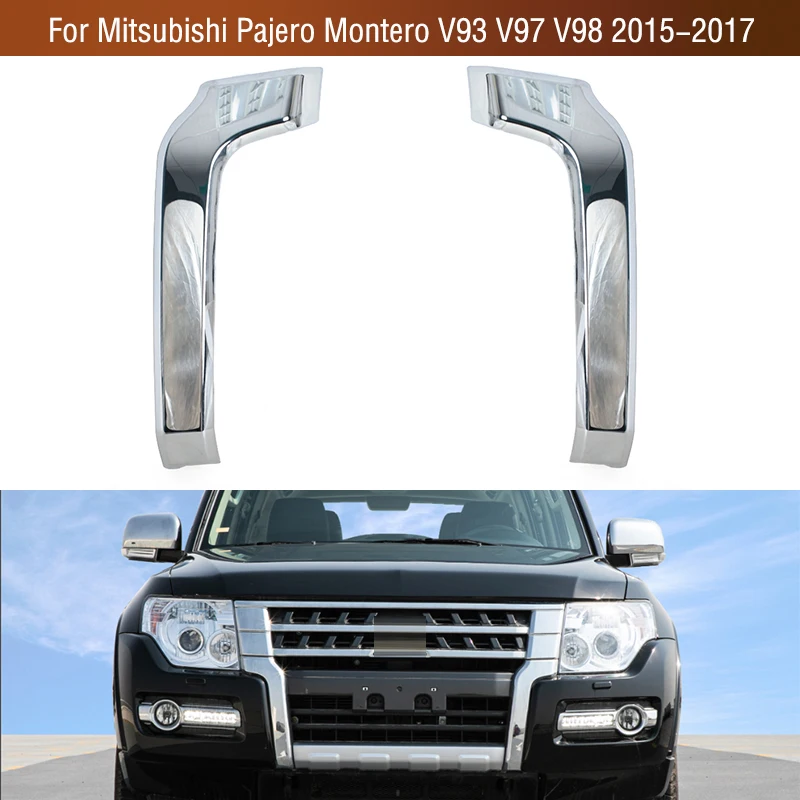 Moldura de tira inferior de parachoques delantero, tapa decorativa para Mitsubishi Pajero ...