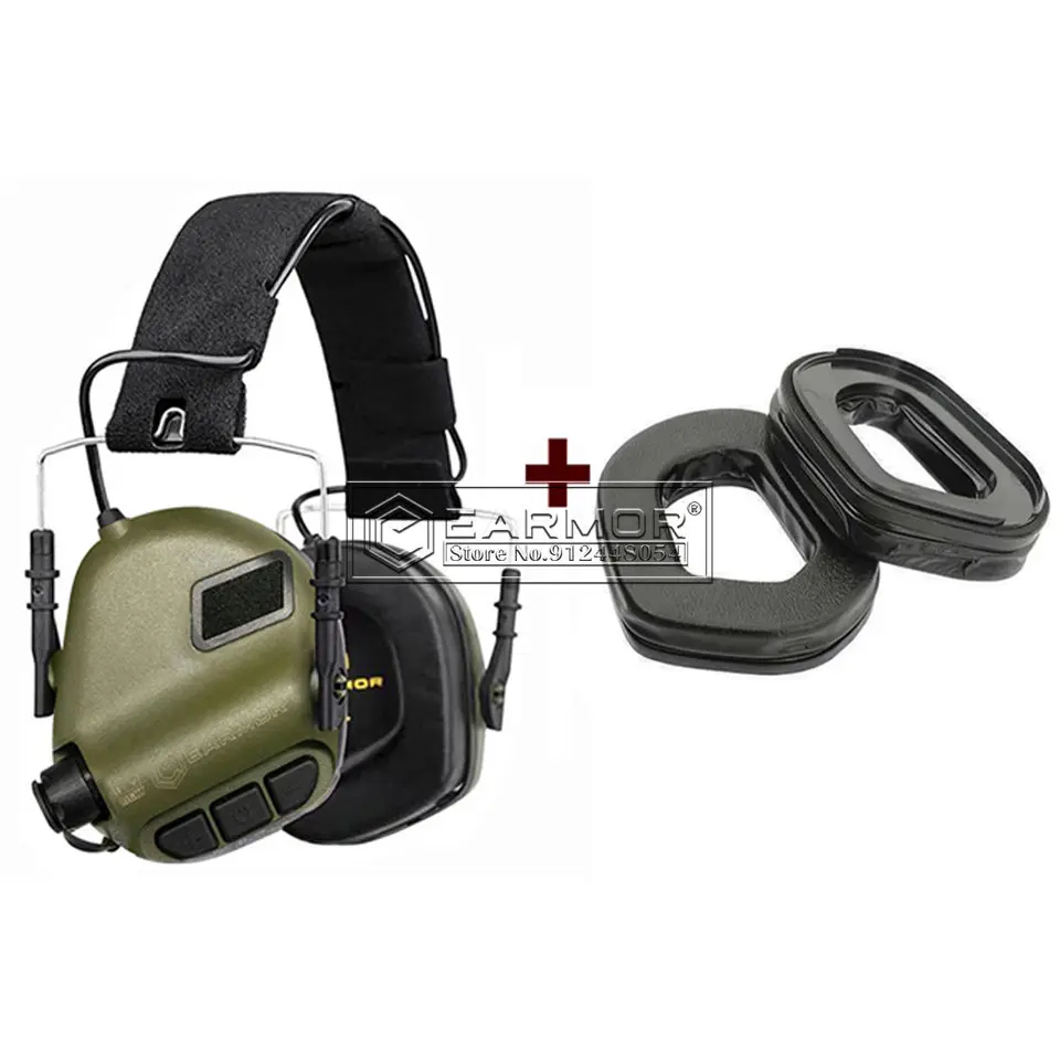 EARMOR M31 MOD4 Tactical Headset & S03 (Black) Set 6 Color Shooting ...