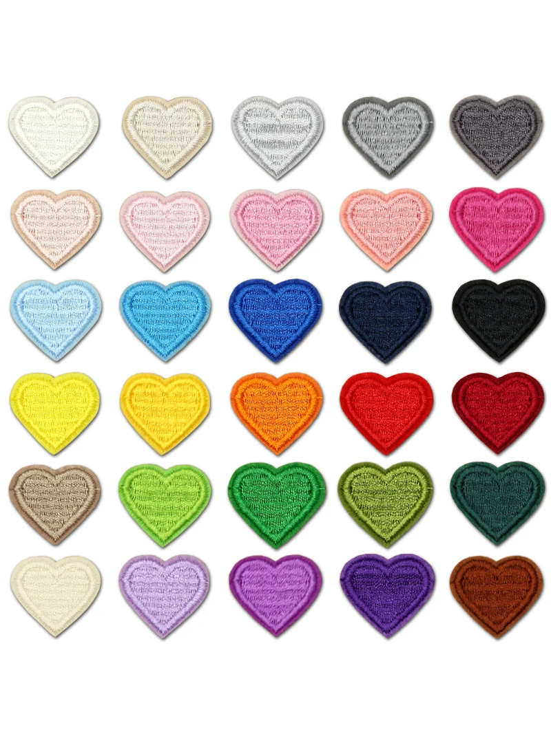 6pcs Mini Heart Self-Adhesive Stick-On Patches for Sewing Clothing ...