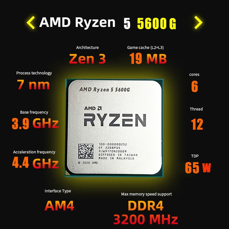 AMD Ryzen 5 5600G R5 CPU MSI PRO B550M-P GEN3 DDR4 MATX - 티몬
