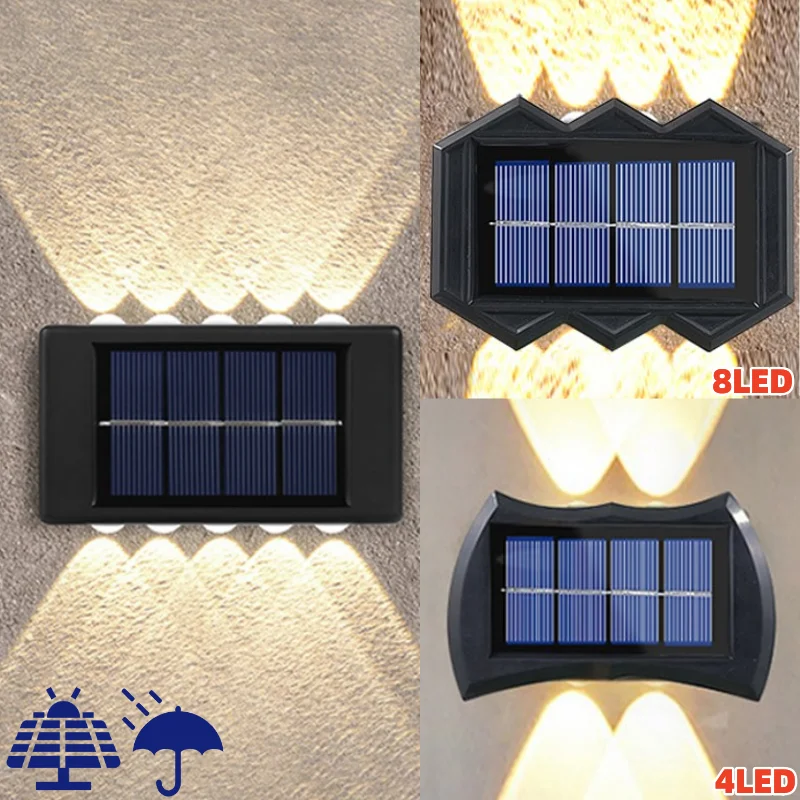 Outdoor Lights For Fence Solar Wall Lamp Ultra-Bright Weather Resistant ...