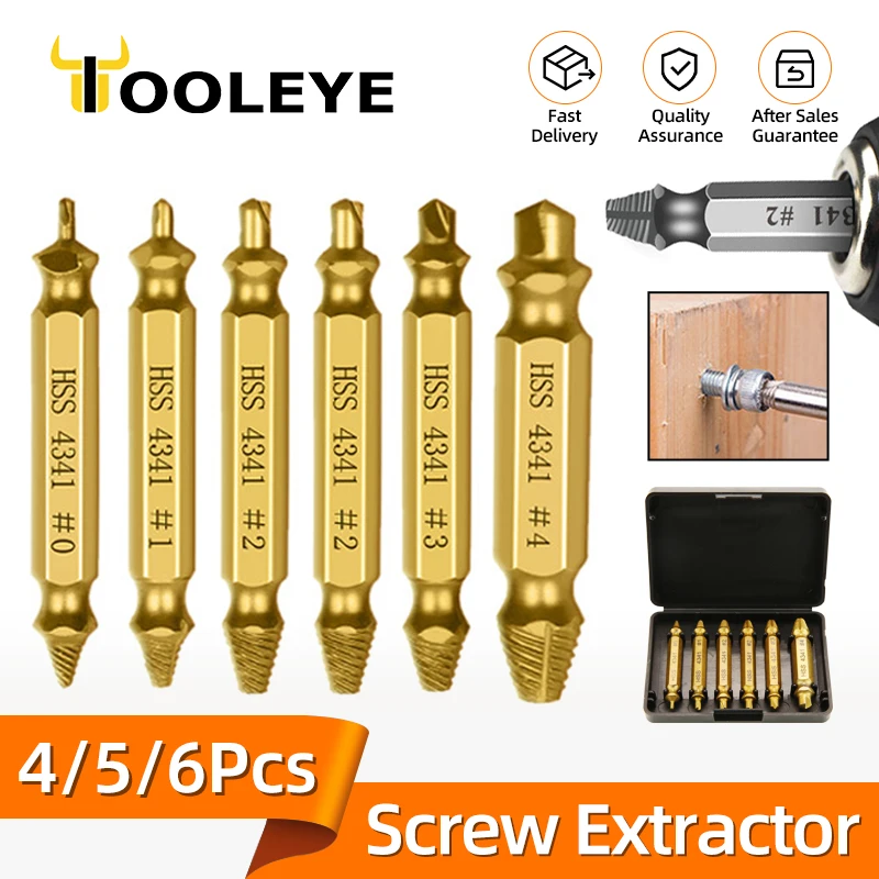 4-5-6Pcs-Set-Damaged-Screw-Extractor-Center-Drill-Bit-Set-Woodworking ...