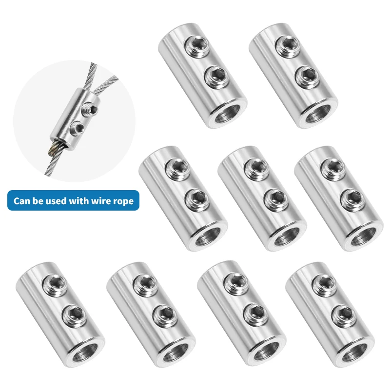 10PCS-For-2-3mm-Steel-Wire-Sling-Clamps-Double-Holes-Metal-Copper-Clip ...