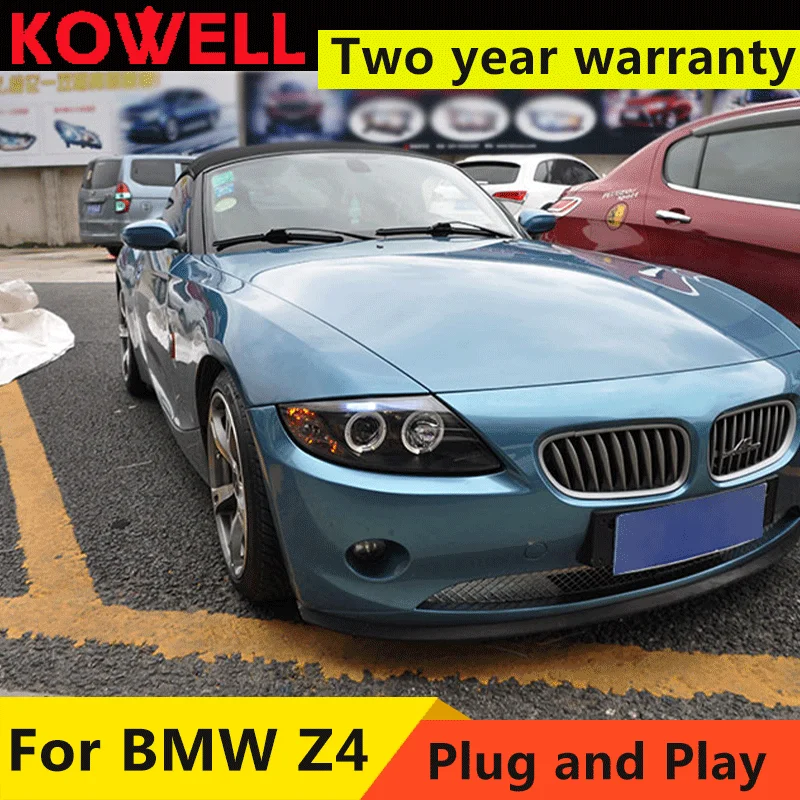 2Pcs-For-BMW-Z4-headlights-E85-E86-lens-led-angel-eye-headlights ...