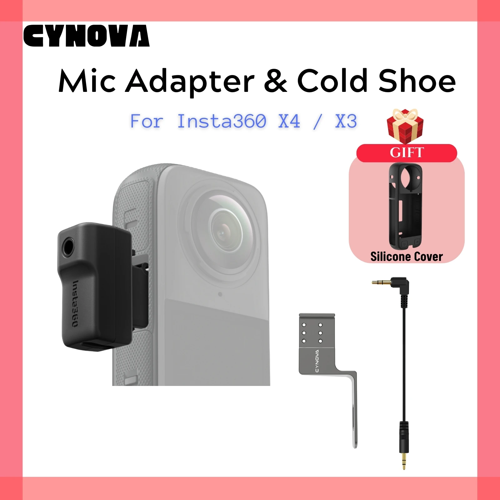 CYNOVA Mic Adapter Audio Microphone Jack Cold Shoe Mount Sound ...