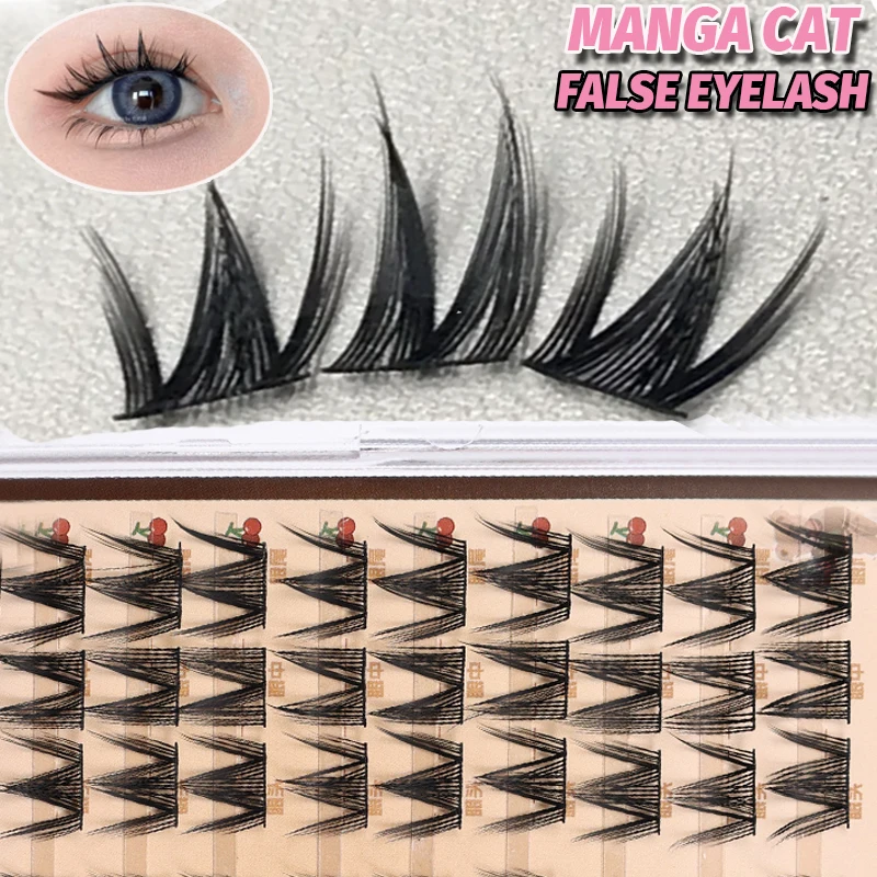 Natural-Cat-False-Eyelashes-3d-Faux-Mink-Manga-Lashes-Fluffy-Lashes ...