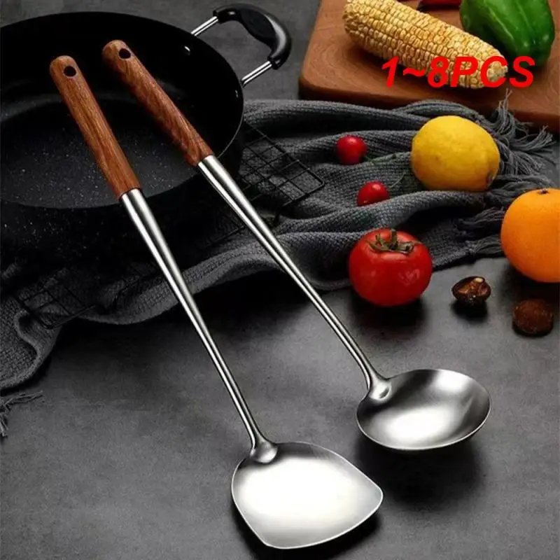 1-8PCS-Kitchen-Utensils-Wok-Spatula-Iron-and-Ladle-Tool-Set-Spatula-for ...