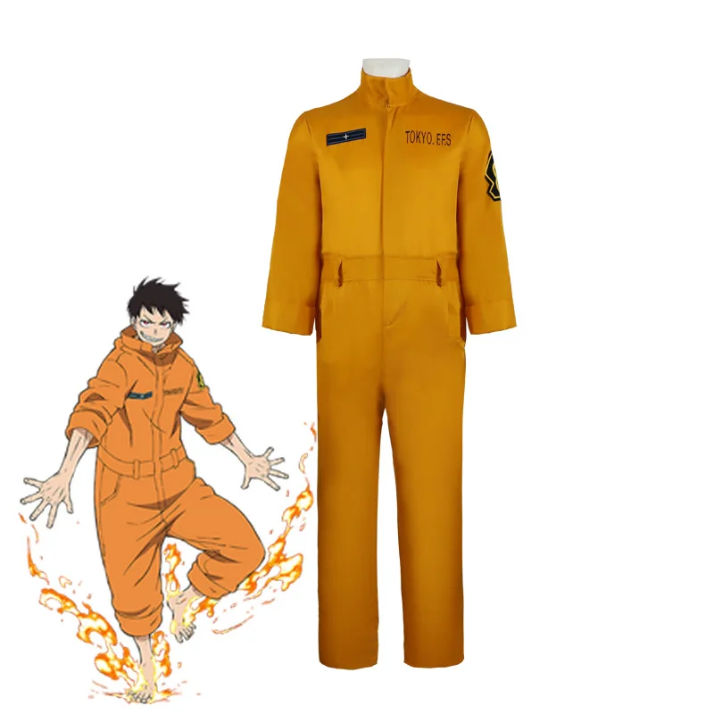 Fire Force Cosplay Shinra Kusakabe Uniform jumpsuit Anime Character ...