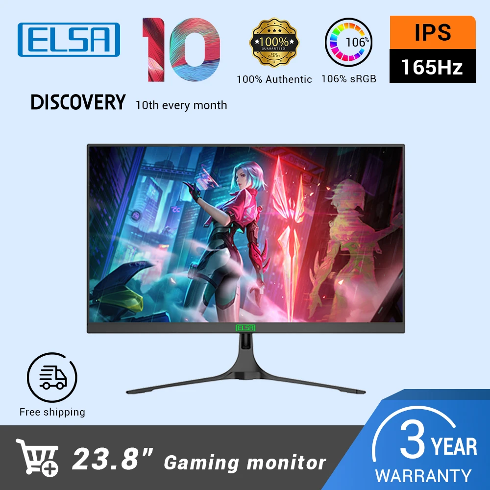 Elsa 24 Inch Game Monitor 165hz Ips Pc Lcd Display Qhd 165hz Desktop Gaming Gamer Computer ...