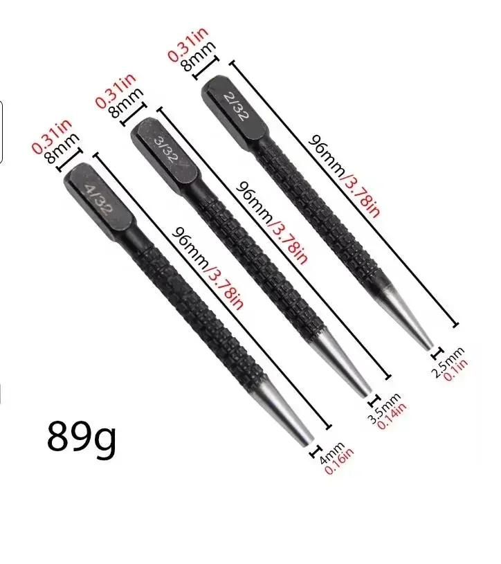 3pcs Concave Manual Center Punch Positioning Punch Drilling Fixer Black ...