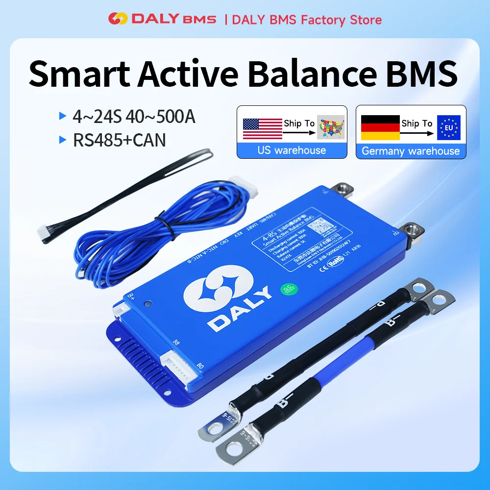 DALY Smart Active Balance BMS 16S 48V 8S 24V 4S 12V 1A Balance 485 CAN ...