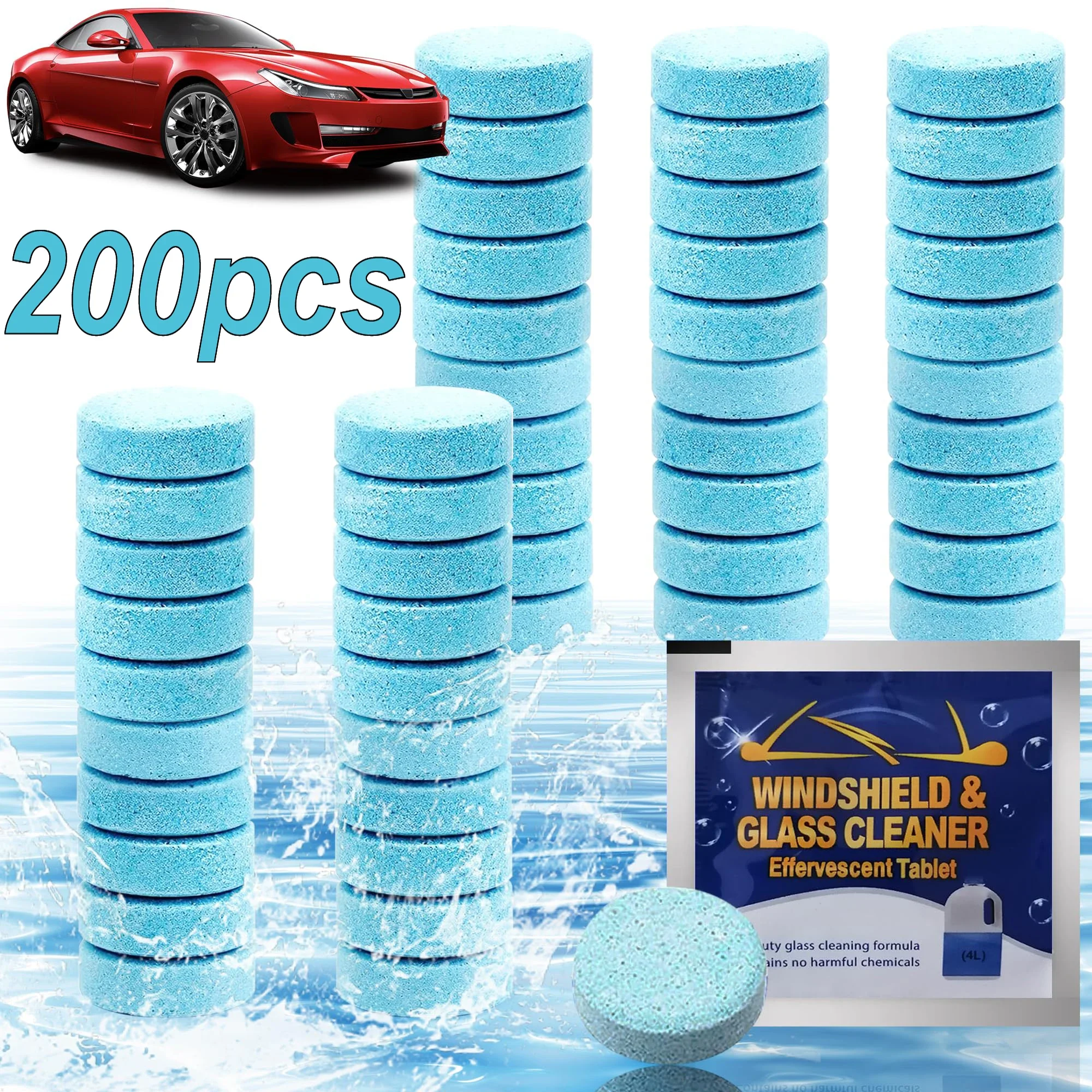 Car Windscreen Cleaner Effervescent Tablet Auto Solid Cleaner Universal ...