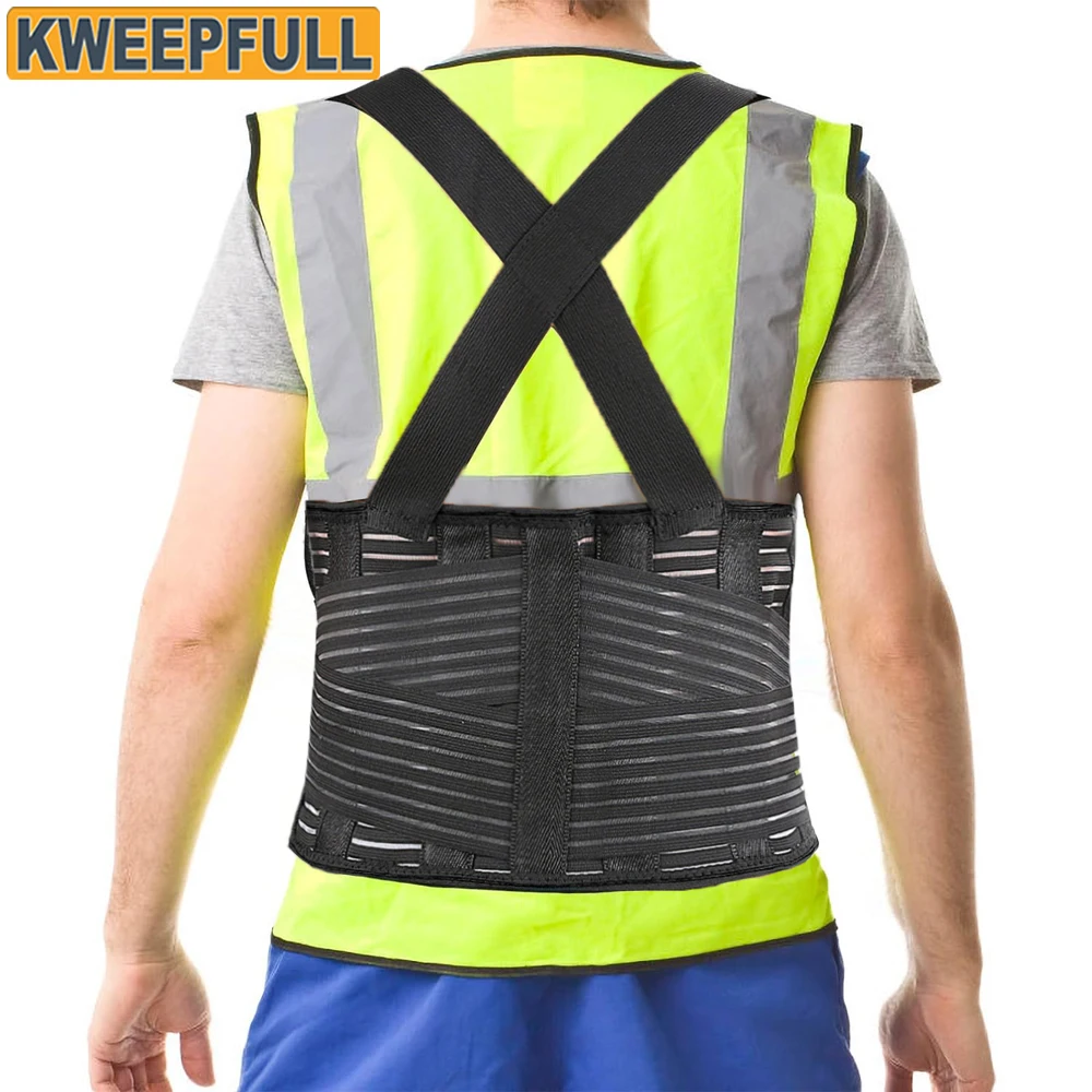 Working Lumbar Lower Back Brace Support Belt with Adjustable Straps ...