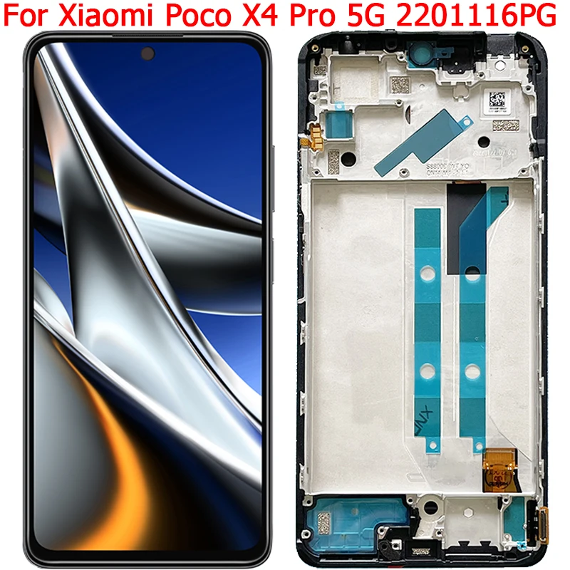 Original Para Xiaomi Poco X4 Pro Display Lcd Tela Com Moldura 6.67 "poco X4 Pro 5g 201116pg Tela ...
