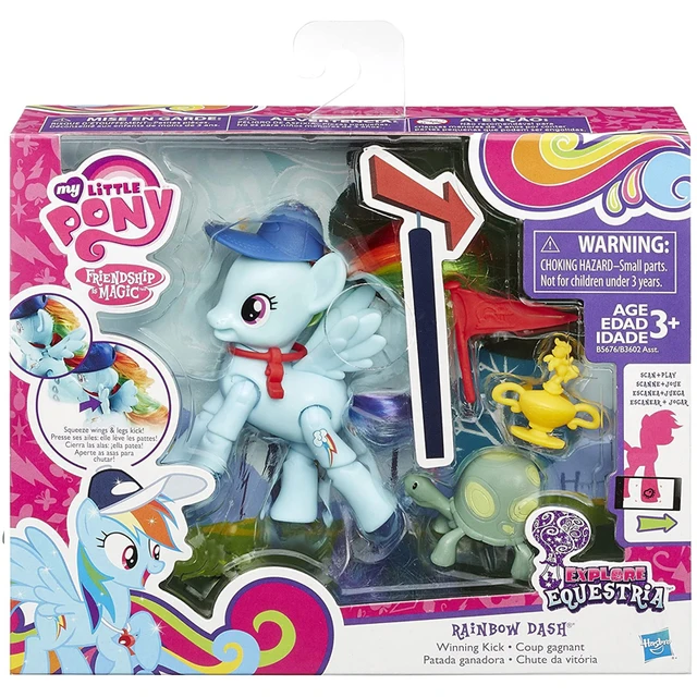 Hasbro My Little Pony Fluttershy Rainbow Dash Applejack Action Figure ...