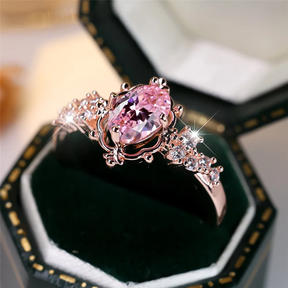 Anillos-de-flores-de-piedra-ovalada-de-circ-n-rosa-de-cristal-de-lujo ...
