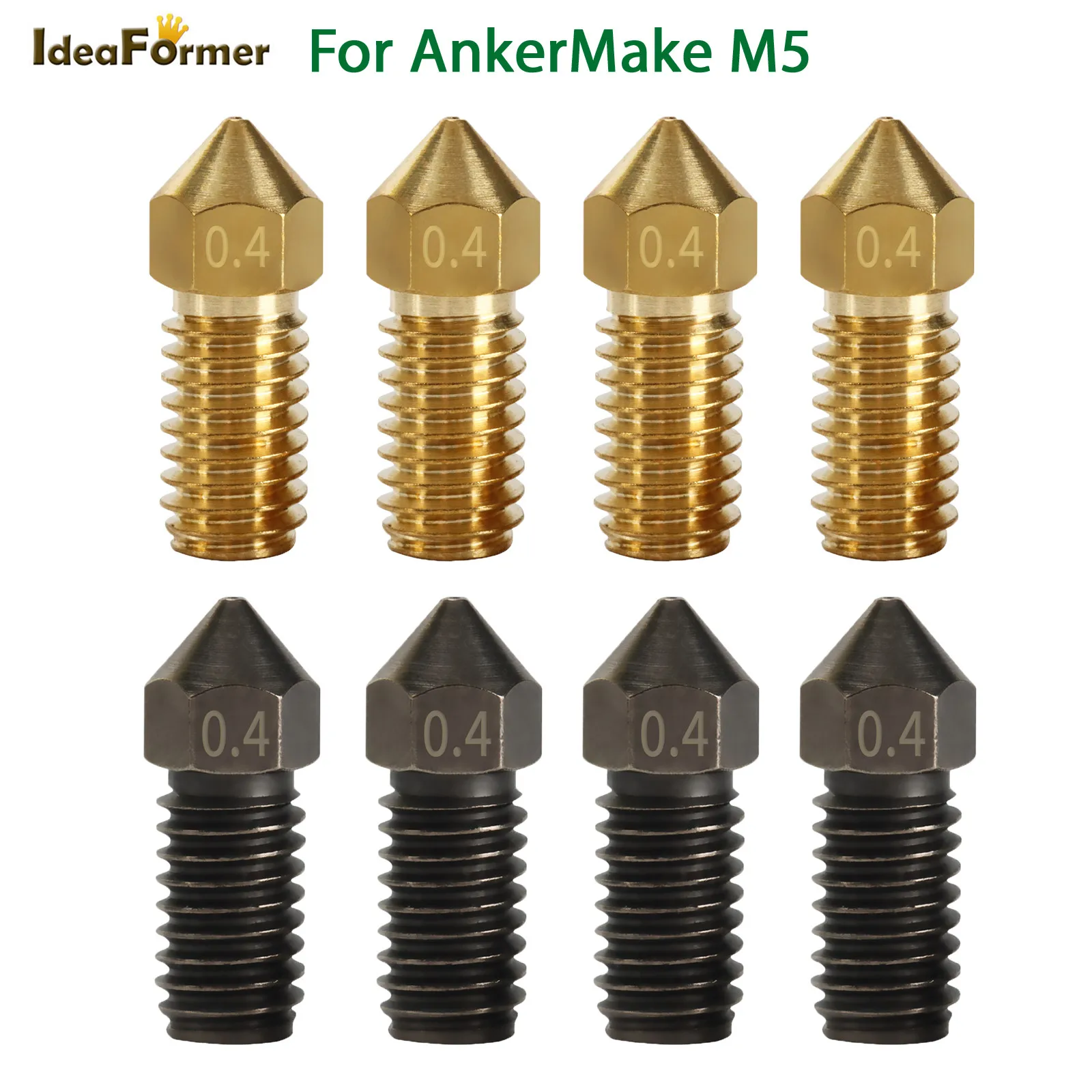 3D Printer Nozzle for AnkerMake M5 0.2mm 0.4mm 0.6mm 0.8mm Brass Nozzle ...
