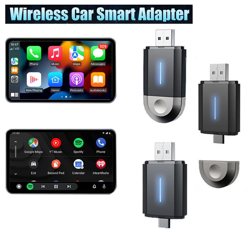 2024-XUDA-2in1-Wireless-Android-Auto-Adapter-Carplay-Wireless-5G-Wifi ...