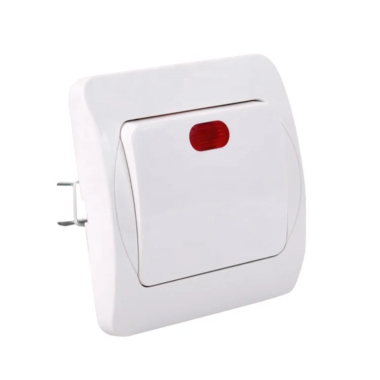 81-81-45-mm-White-Panel-Push-Button-1-Gang-European-Light-Switch-With ...