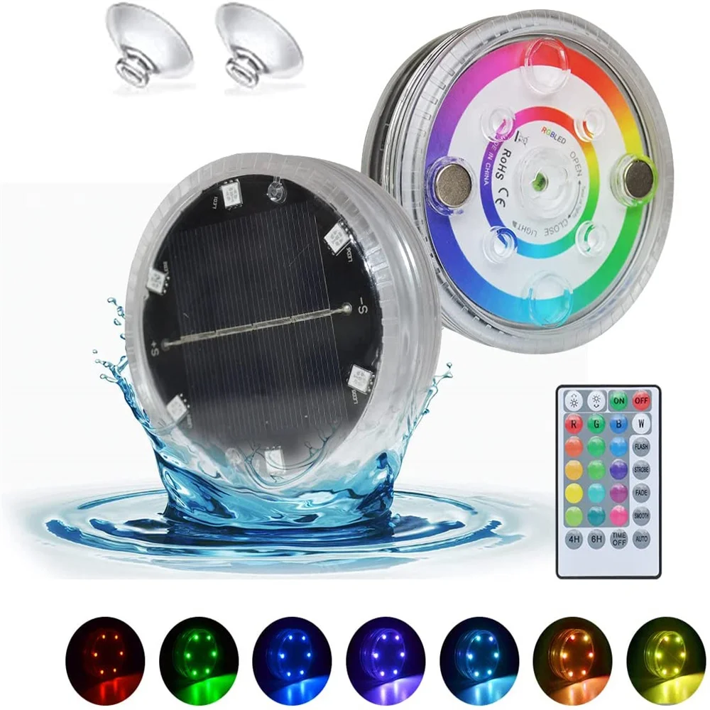 Solar-Submersible-Led-Light-with-Suction-Cups-and-Magnets-Waterproof ...
