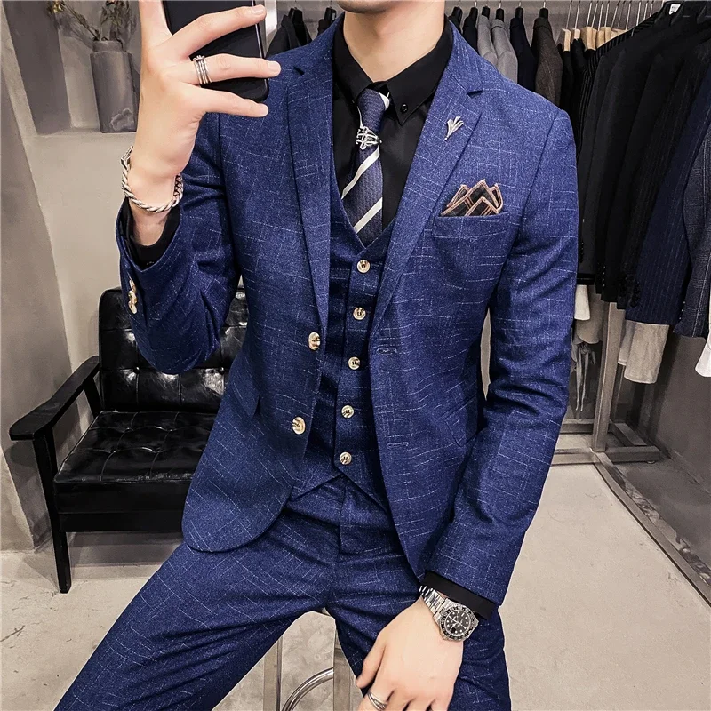 S-7XL-Men-Skinny-3-Pieces-Set-Formal-Slim-Fit-Tuxedo-Prom-Suit-Male ...