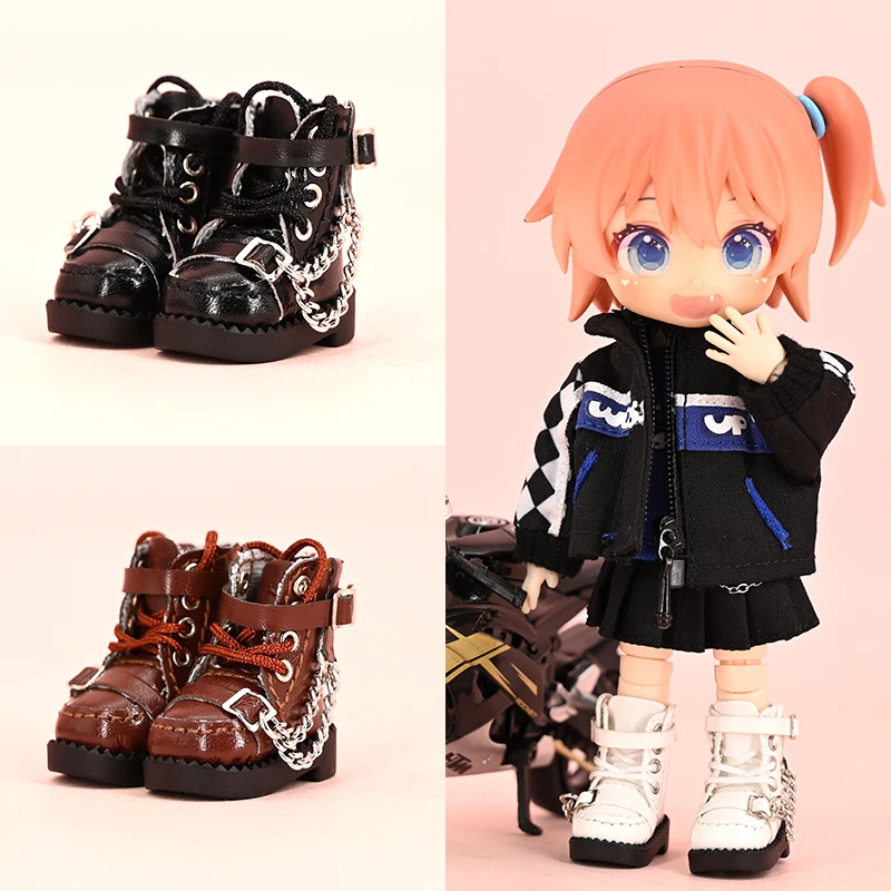 OB11-Dolls-Shoes-Cool-Motorcycle-Boots-Chain-Leather-Boots-for-Molly-P9 ...