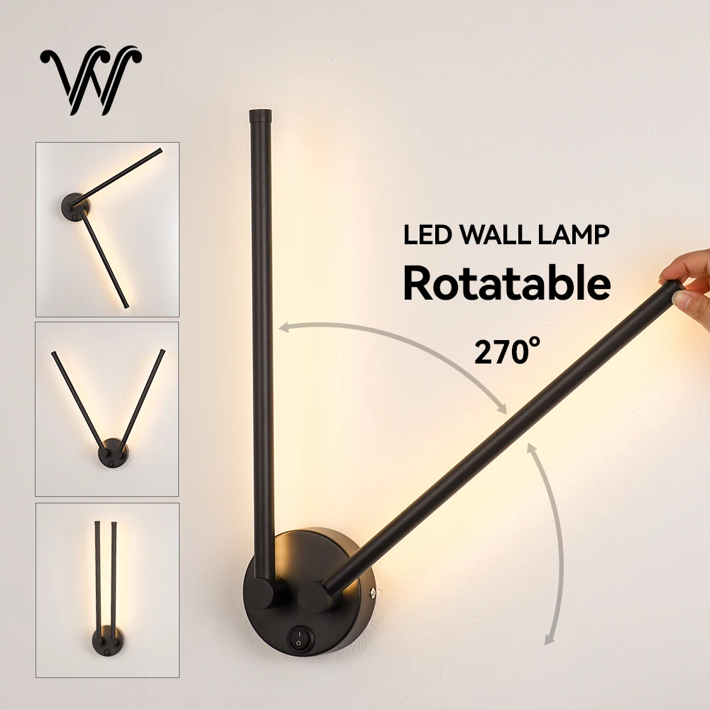 Interior-Wall-Light-Rotation-Adjustable-with-Switch-LED-Wall-Lamp ...