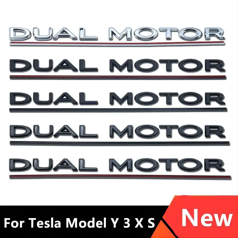 DUAL MOTOR Underlined Letters Emblem for Tesla Model Y 3 X S Car ...
