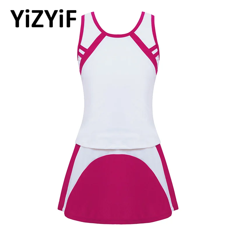 Kids Girls Tennis Badminton Sets Sportswear Sleeveless Sports Vest Top ...