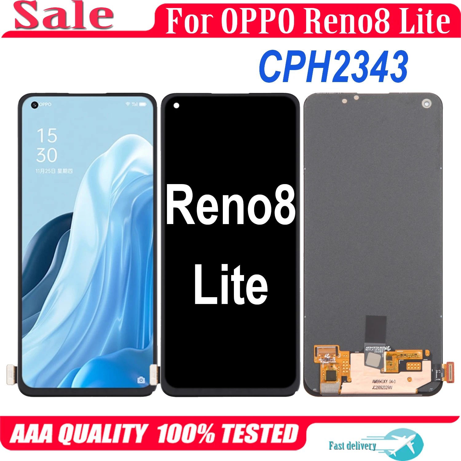AMOLED-For-Oppo-Reno8-Lite-CPH2343-LCD-Display-Touch-Screen-Digitizer ...