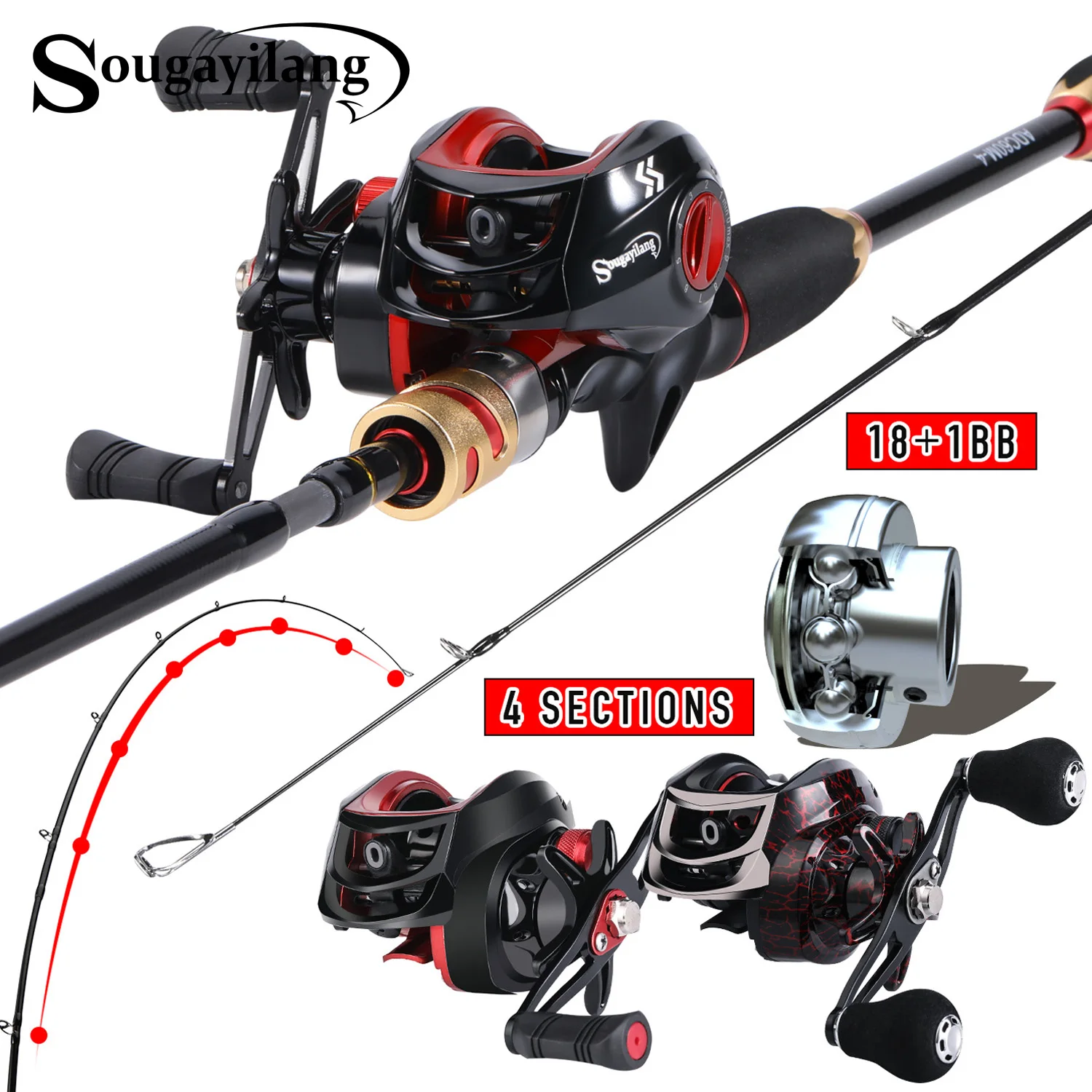Sougayilang-Fishing-Rod-Reel-Combo-1-8-2-1m-4-Sections-Baitcasting-Rod ...